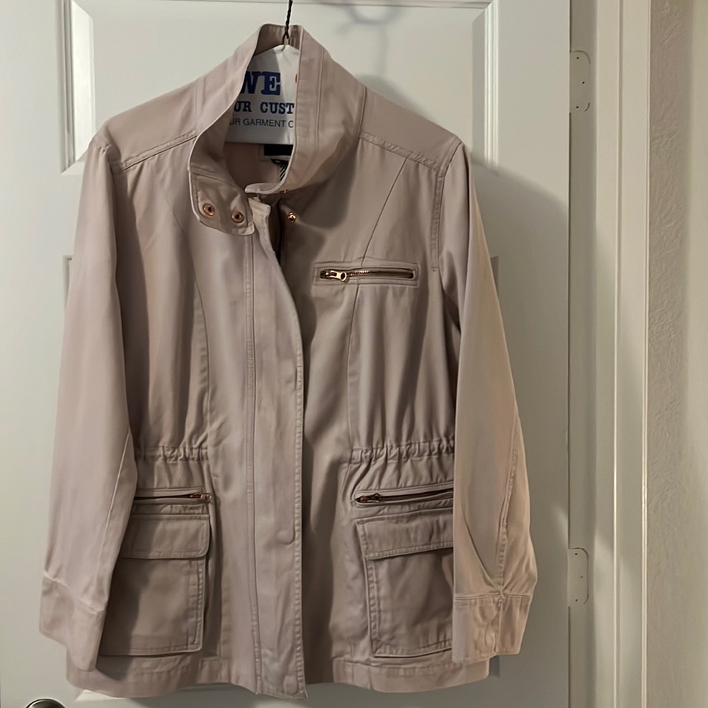 Gap Blush Pink And Rose Gold Utility Jacket Size Xxl - Gem
